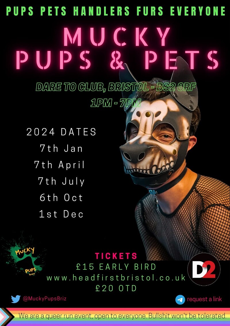 Mucky pups n pets tickets — 0p | Dare to Club, Bristol