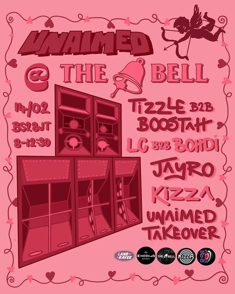 4x4 FREE PARTY: Unaimed Soundsystem tickets — 0p | The Bell, Bristol