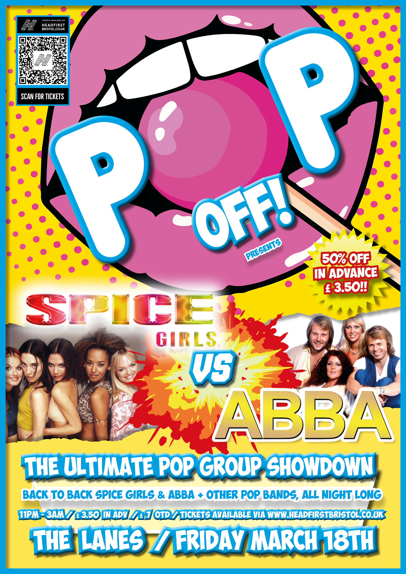 Pop-Off Presents : Spice Girls Vs Abba tickets — £3.85 | The Lanes, Bristol