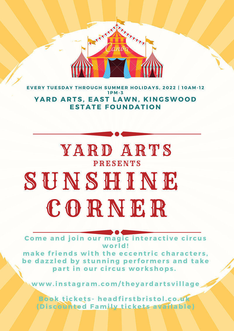 Sunshine Corner 1pm-3 tickets — £6.05 | YardArts, Bristol