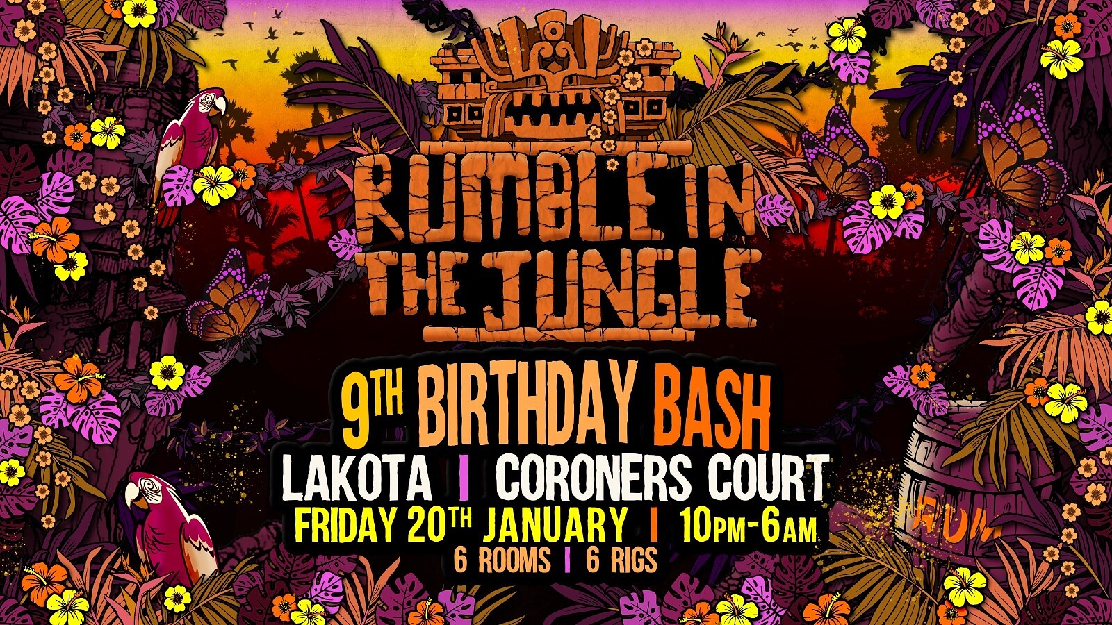 Rumble In The Jungle: 9th Birthday Bash tickets — £10.65 | Lakota, Bristol
