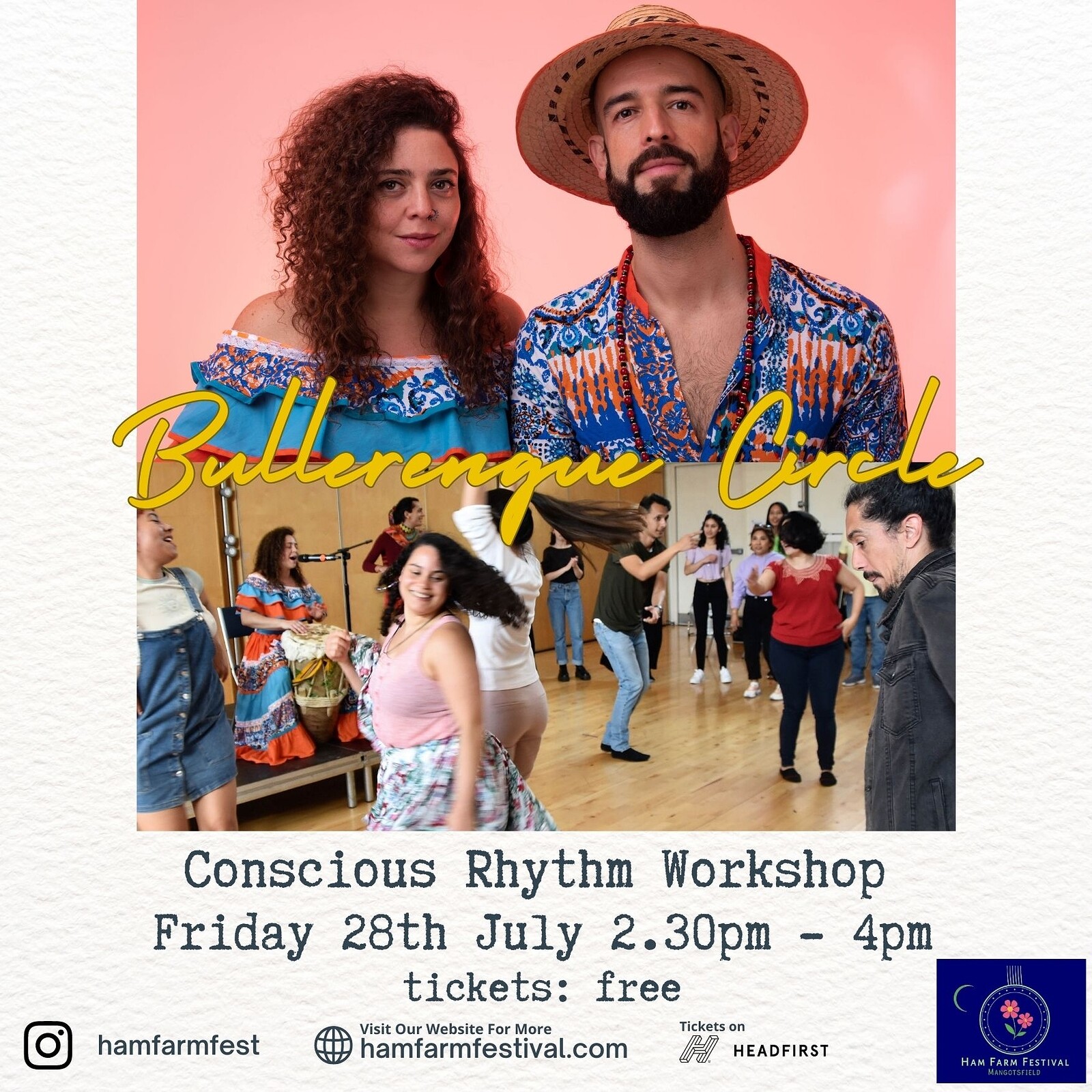 Conscious Rhythm workshop with Bullerengue Circle tickets — 0p | Ham Farm Festival, Bristol